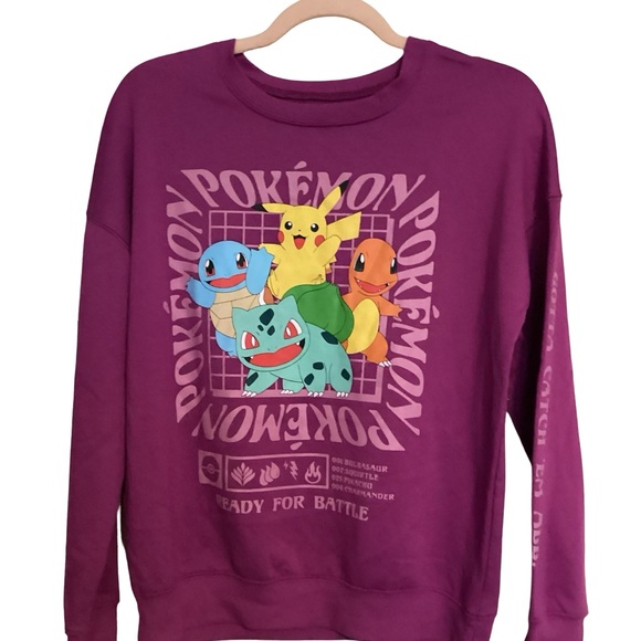 Pokemon | Shirts & Tops | Pokemon Purple Sweatshirt With Characters ...